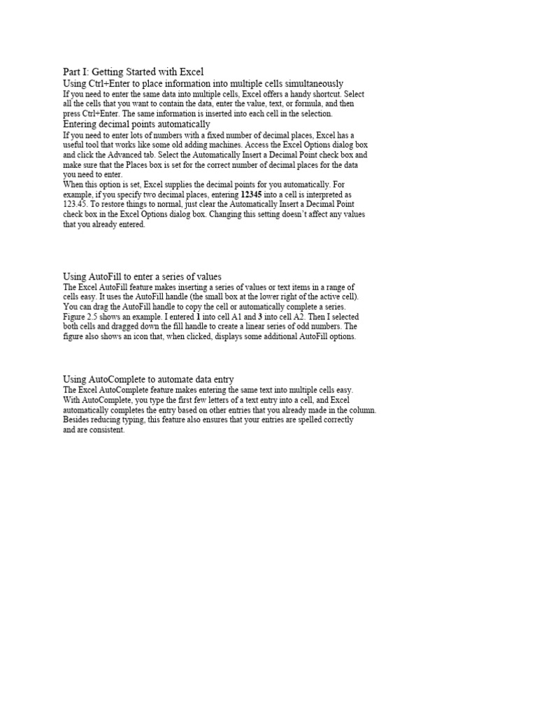 Getting Started With Excel Pdf Microsoft Excel Computer Science