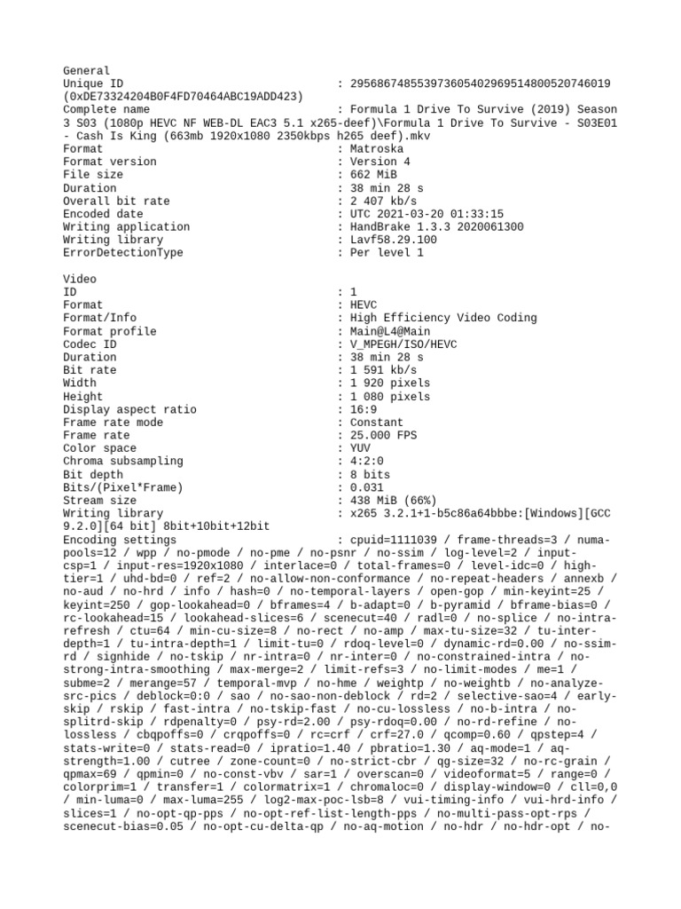 Media Info | PDF | Video | Data Compression