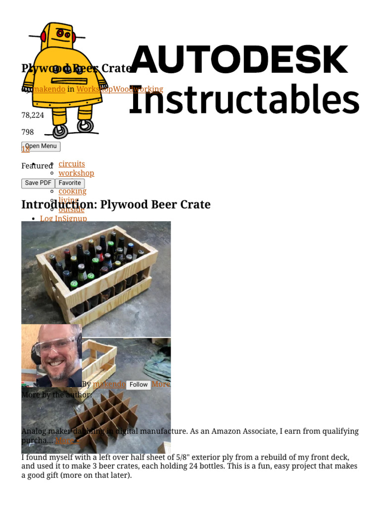 Plywood Beer Crate - 6 Steps (With Pictures) - Instructables | PDF | Plywood