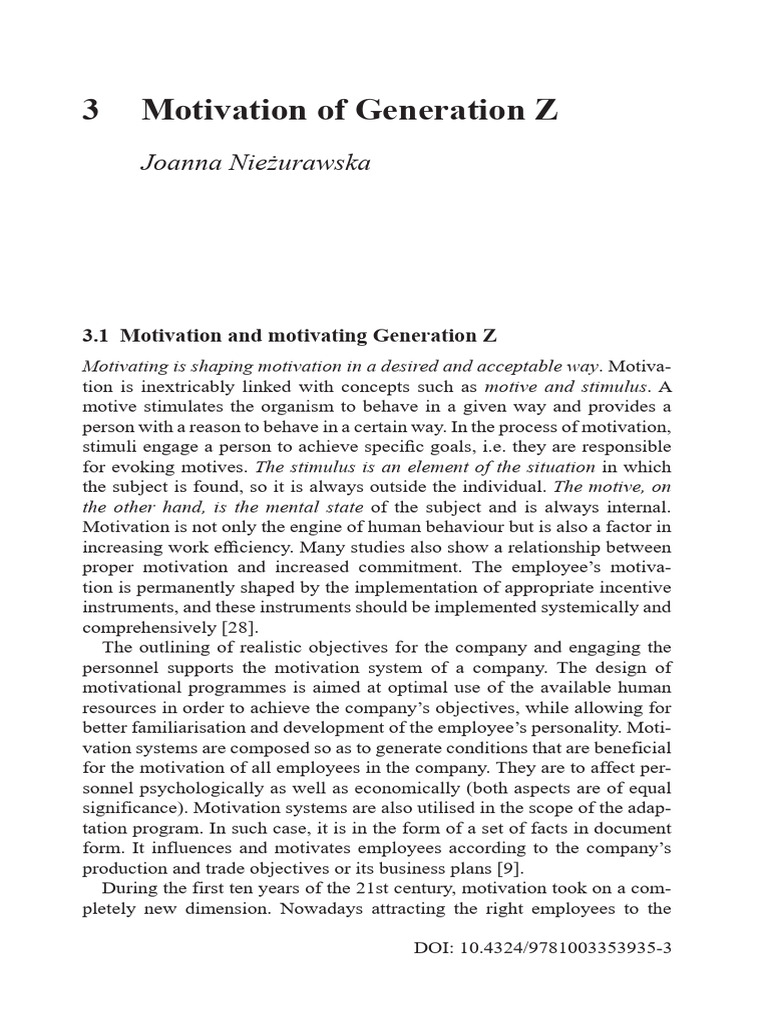 Motivation of Generation Z | PDF | Motivation | Motivational