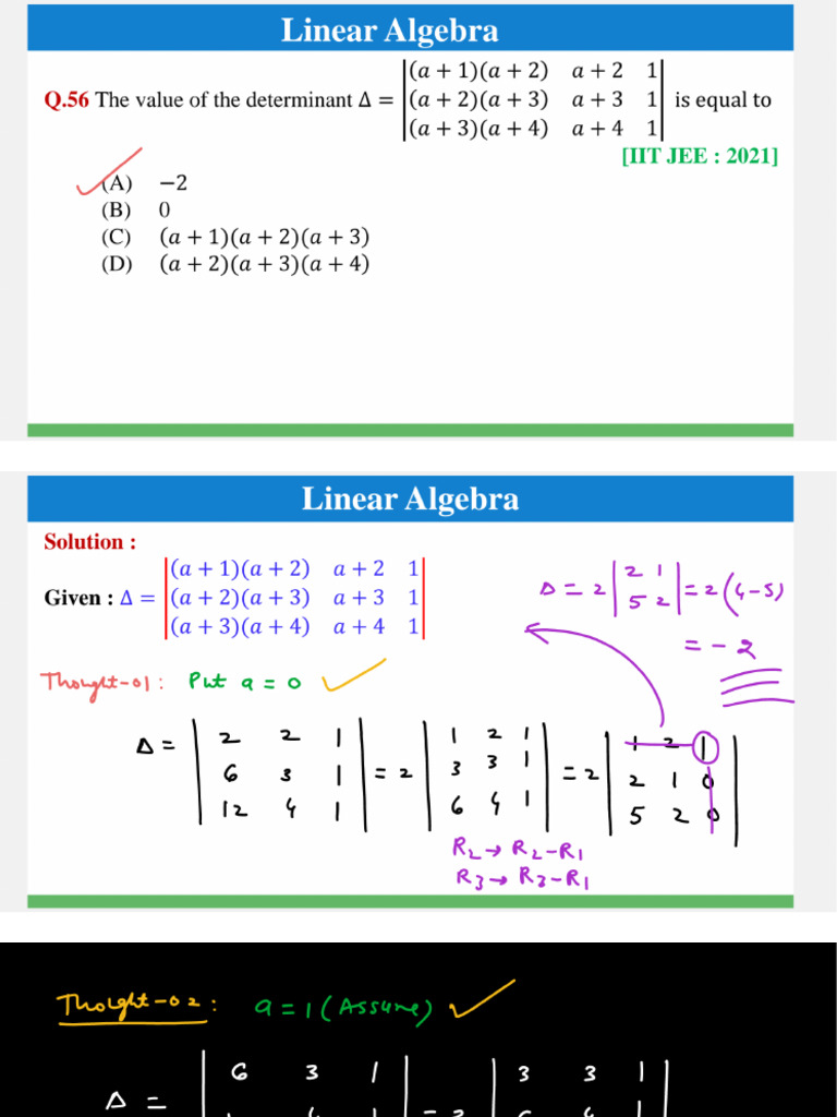 L07 Engineering Mathematics Determinant (Part 04) | PDF