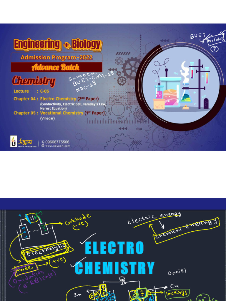 Electro Chem, Vocational Chem Pre Eng Udvash | PDF | Electrochemistry | Redox