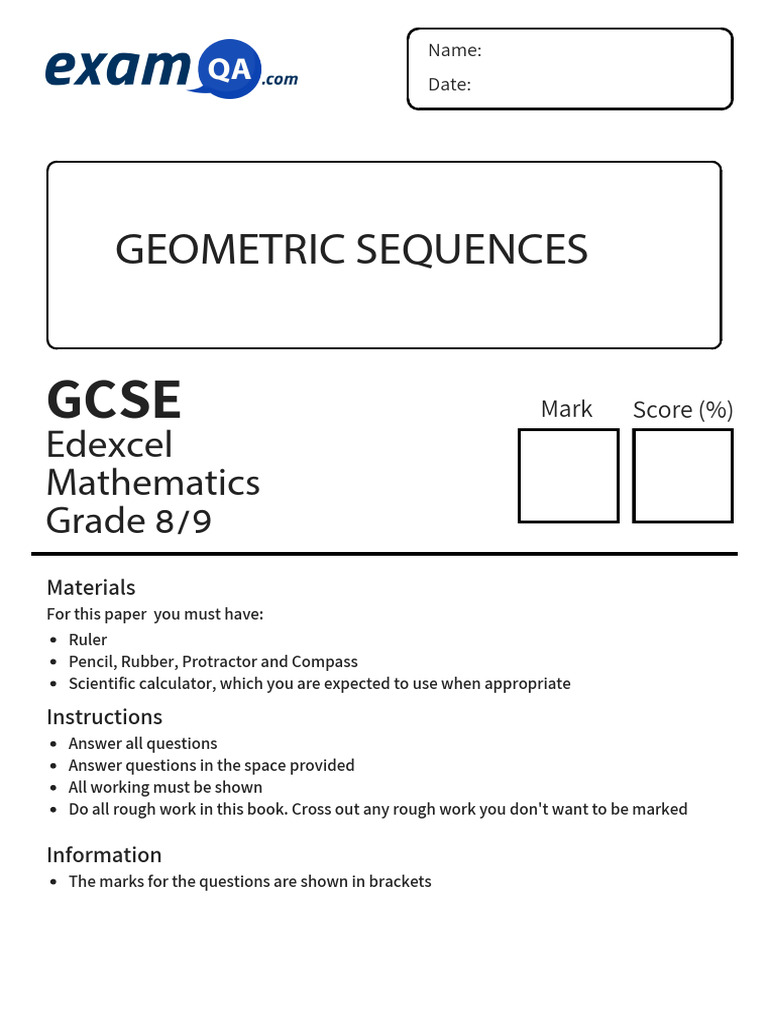 Geometric Sequences W | PDF | Mathematical Concepts | Mathematical Objects