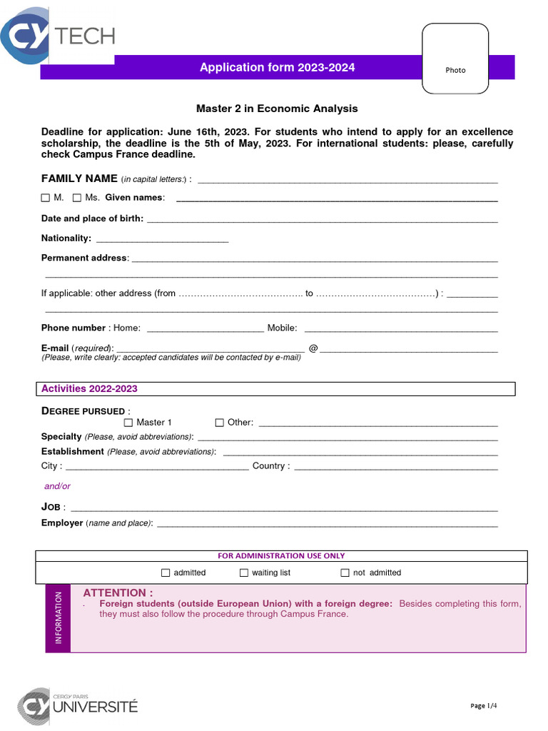 Master 2 Economic Analysis Application 2023 | PDF | Career & Growth
