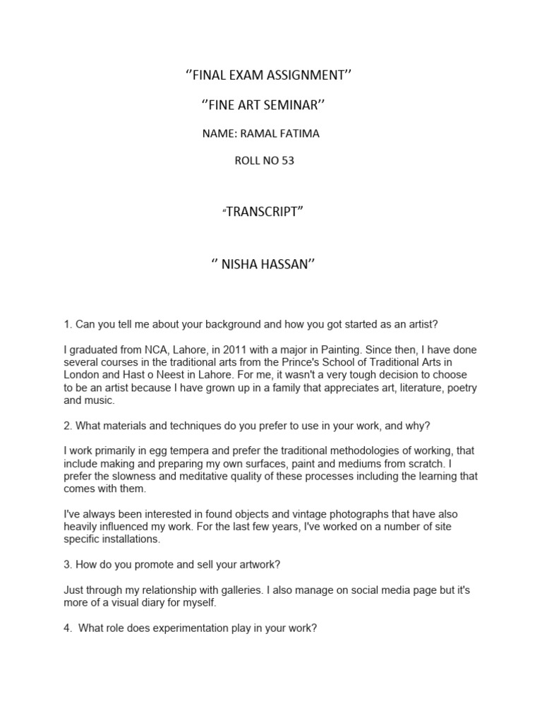 Final Exam Assignment | PDF | Collage | Emotions