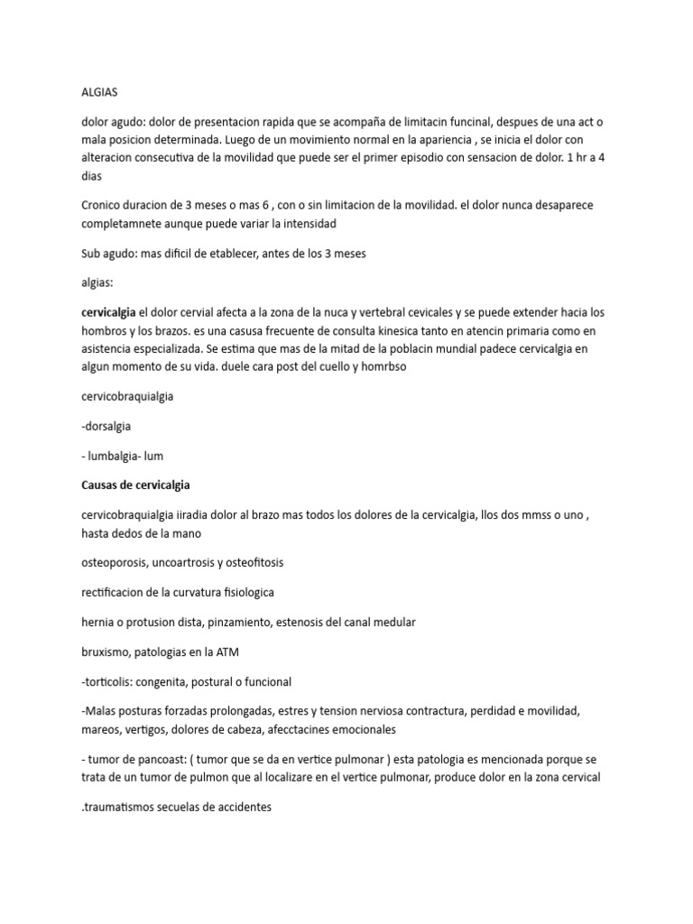 Algia | PDF | Dolor lumbar | Anatomía