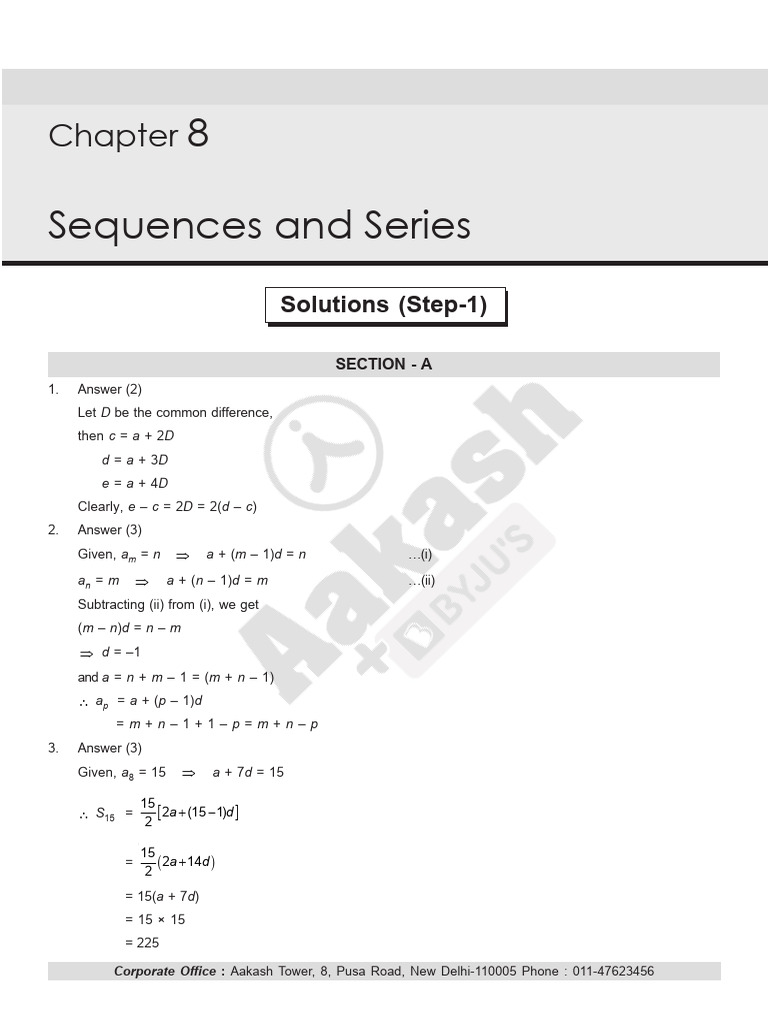 8 Sequence and Series | PDF | Arithmetic | Elementary Mathematics