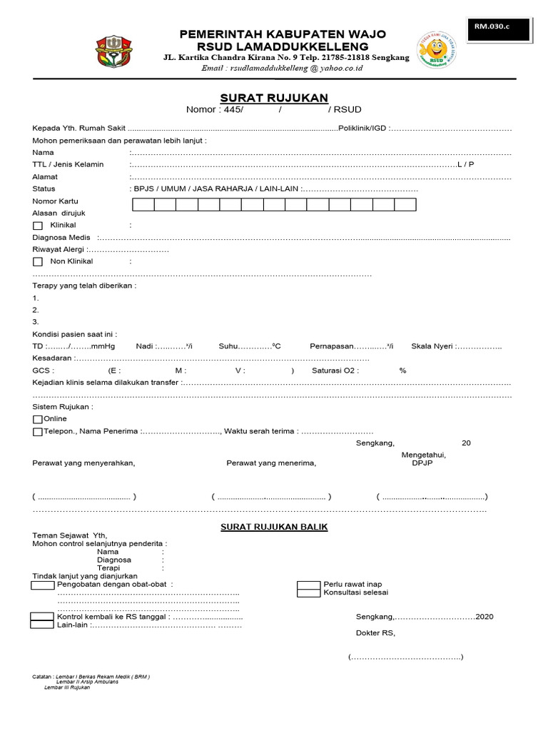 Surat Rujukan Dan Balasan Balik | PDF