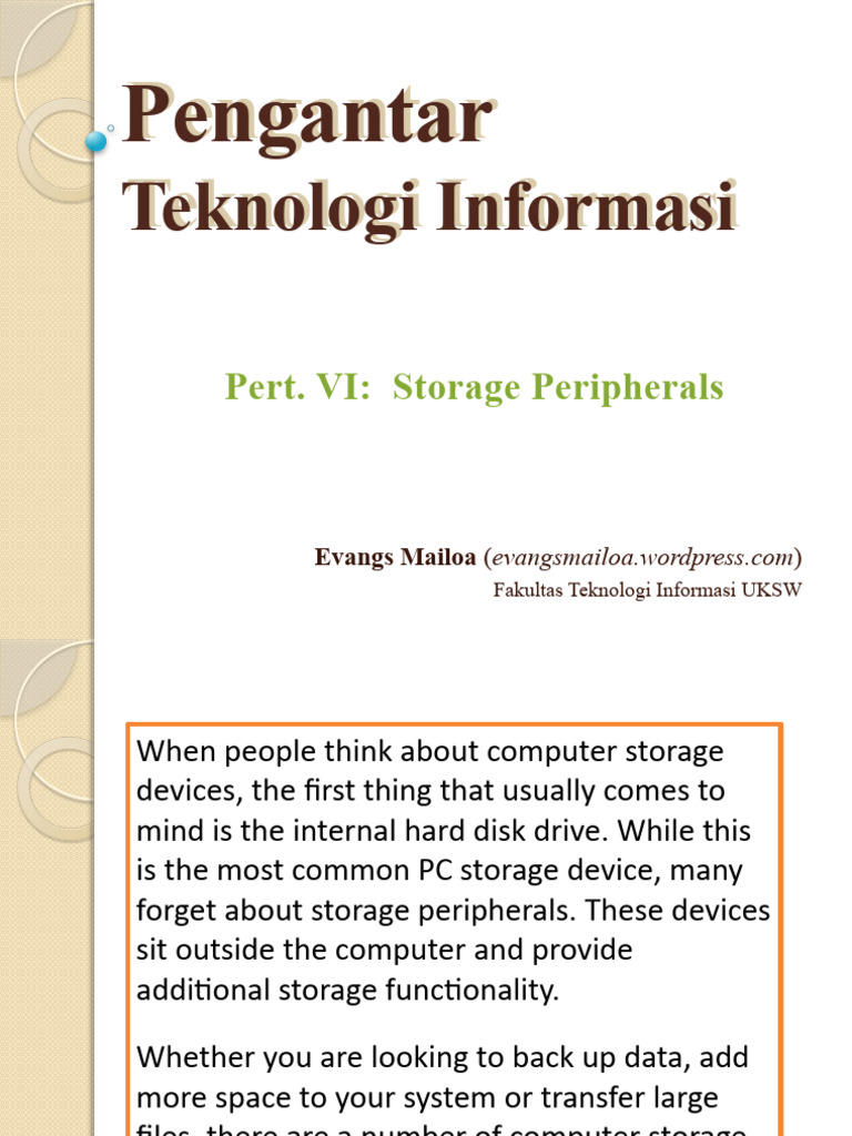 Pert.6 - Storage | PDF | Floppy Disk | Usb Flash Drive