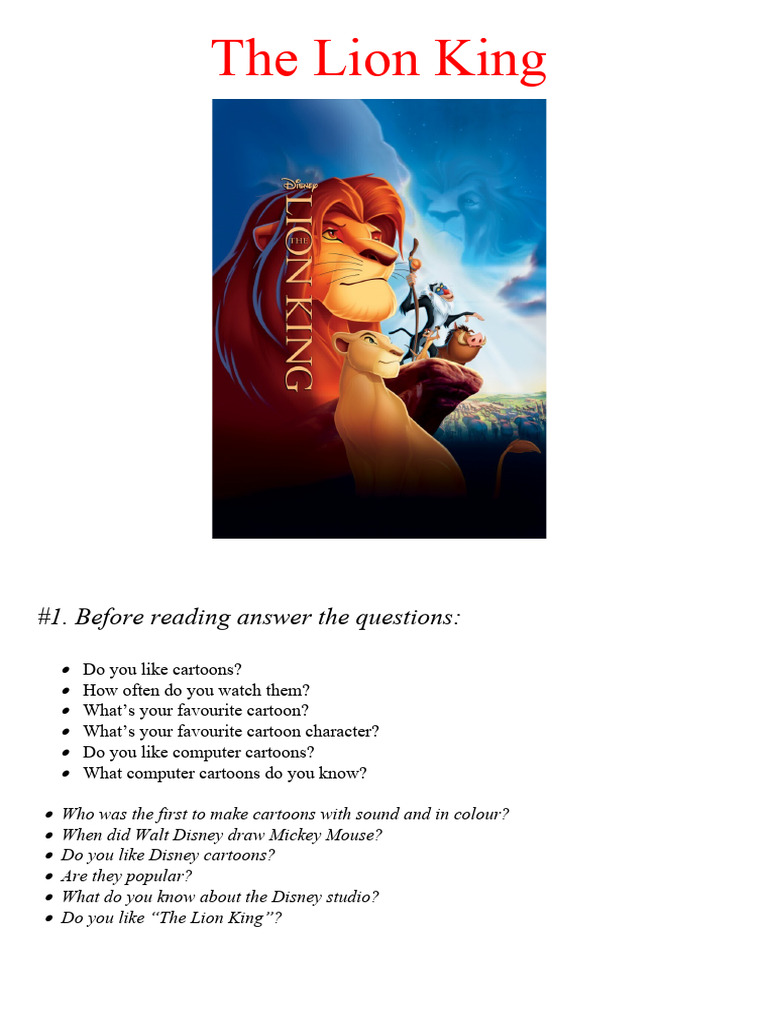 The Lion King Activities With Music Songs Nursery Rhymes Picture ...