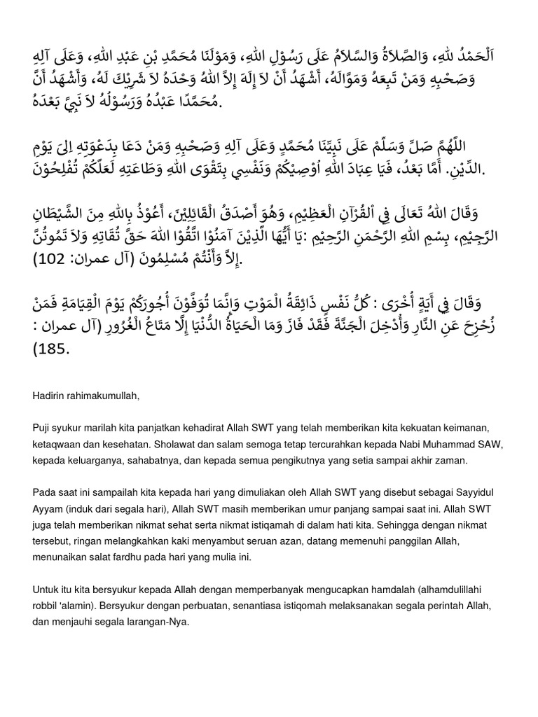 Khutbah Jumat Bulan Muharram 1446 H 2024 | PDF | Agama & Spiritualitas