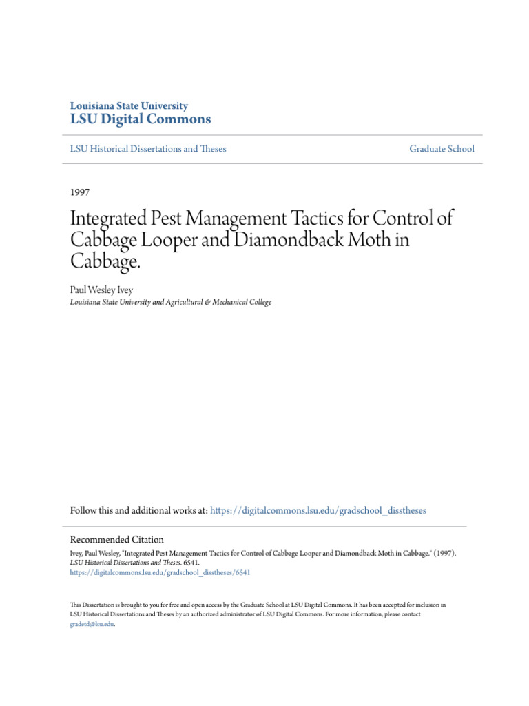 IPM in Cabbage | PDF | Cabbage