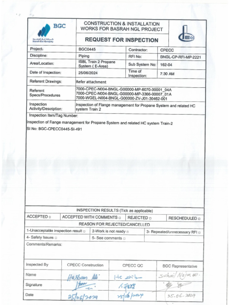 BNGL CP Rfi MP 2221 | PDF