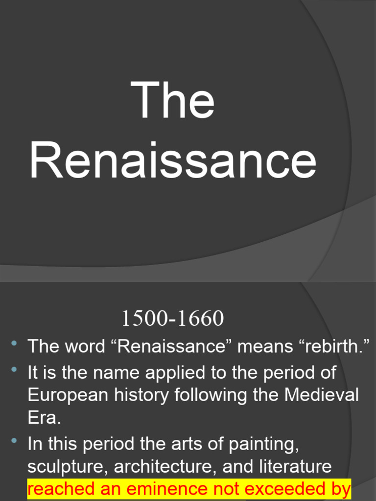 The Renaissance Presentation 1 | PDF | Poetry | Renaissance