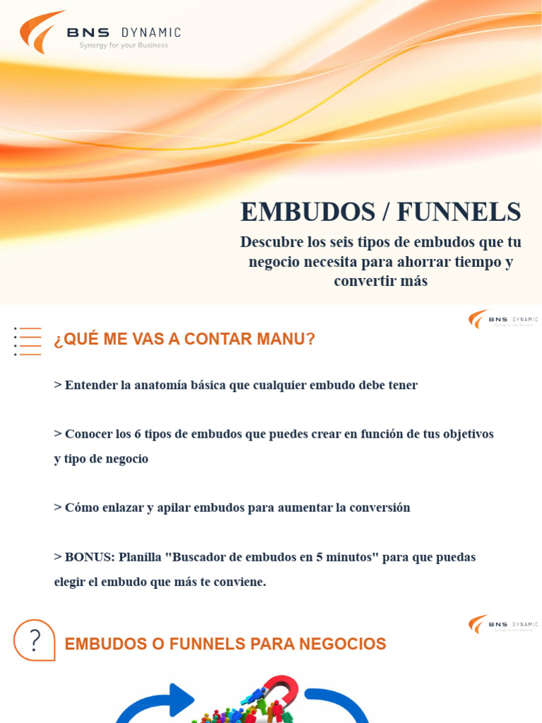 BNS DYNAMIC - 6 Tipos de Embudos para Ahorrar Tiempo y Convertir Mas | PDF | Informática | Marketing
