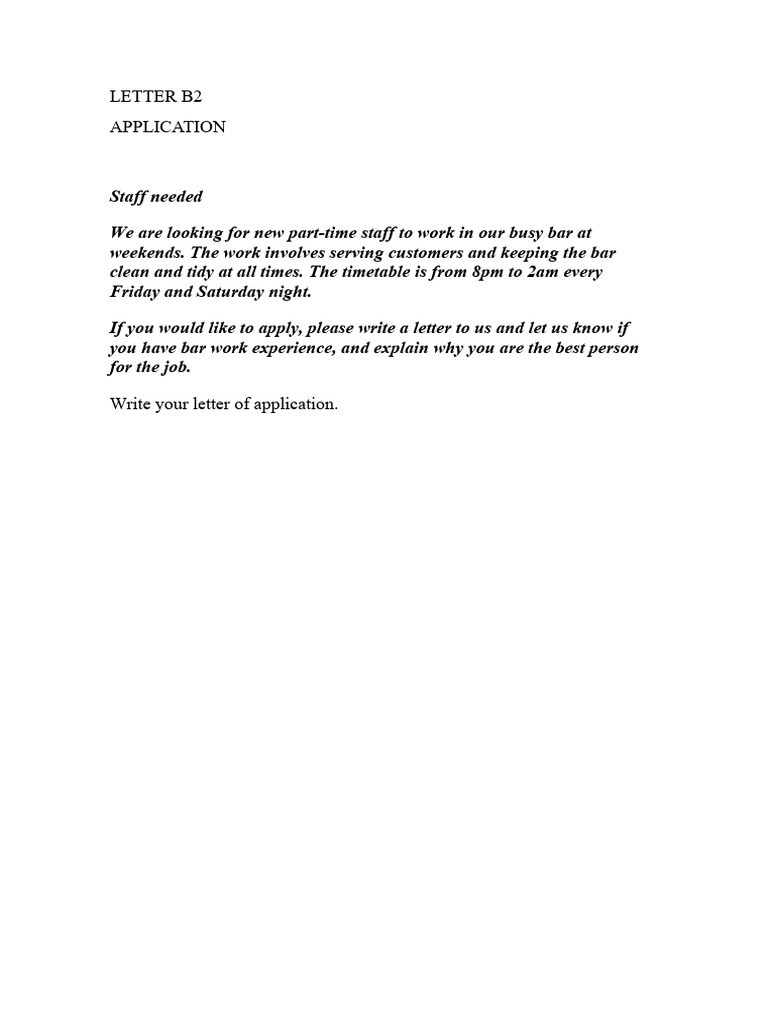 Letter b2 - Sample | PDF | Career & Growth