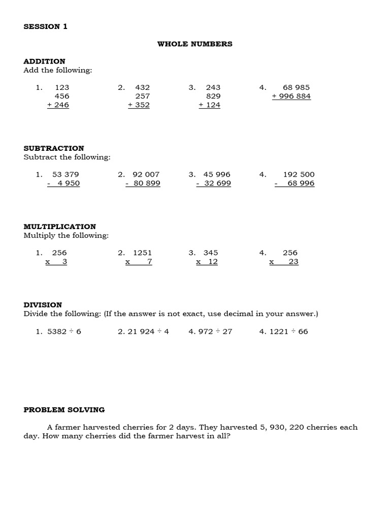 Grade 7 Session 1 Tutorial | PDF | Multiplication | Mathematical Objects
