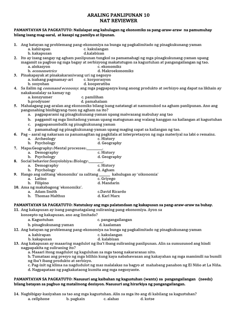 Araling Panlipunan 9 | PDF