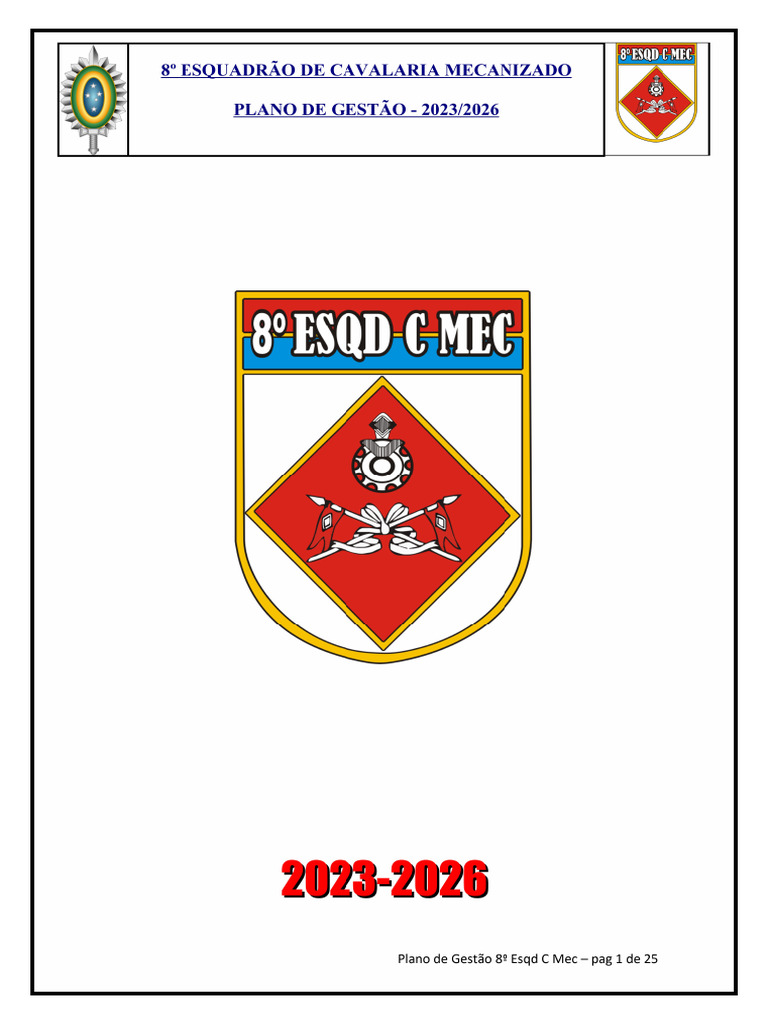Plano de Gestão 2023-2026 - 8 Esqd C Mec | PDF