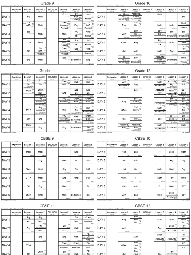 SummerbreakTT (Classwise) | PDF