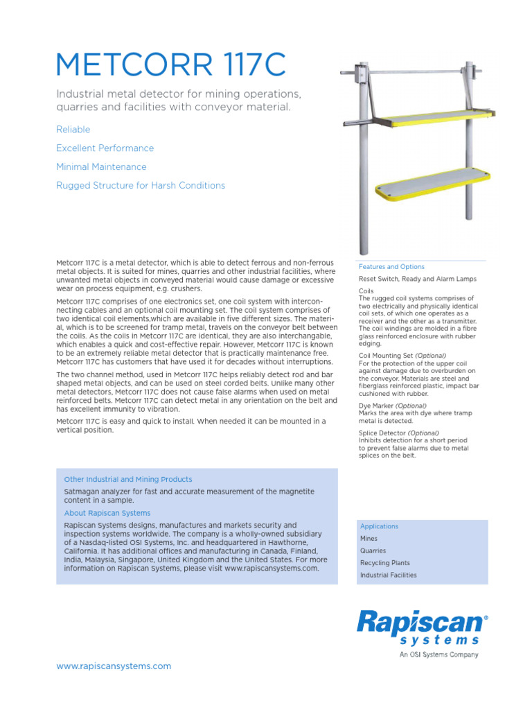 24 Metcorr 117C-Datasheet | PDF | Metal Detector | Metals