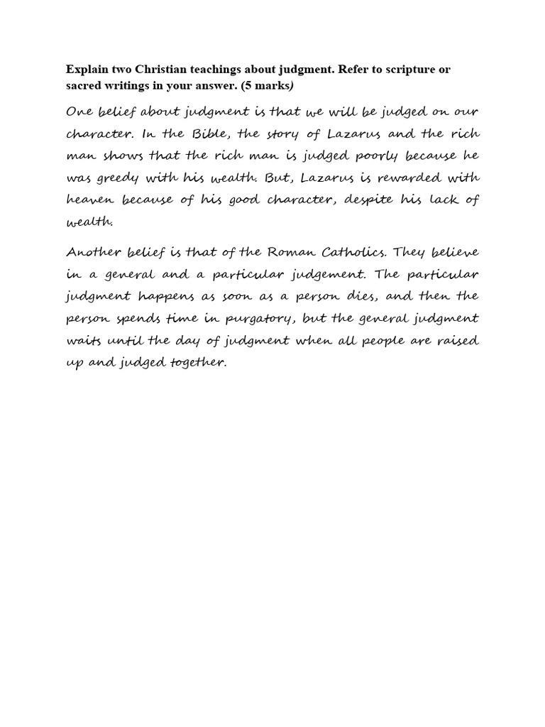 5-5 Explain Christian Teachings About Judgment | PDF | Philosophy ...