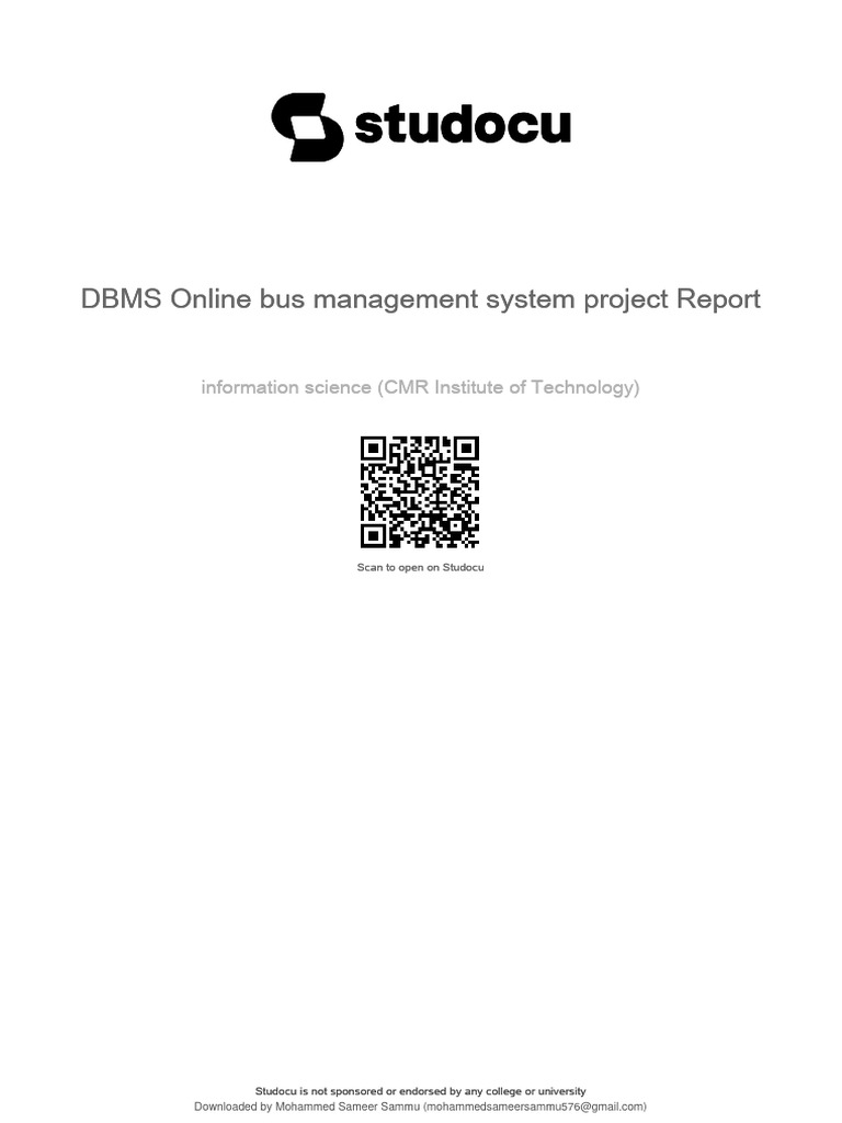 Dbms Online Bus Management System Project Report | PDF | Databases | Apache Http Server