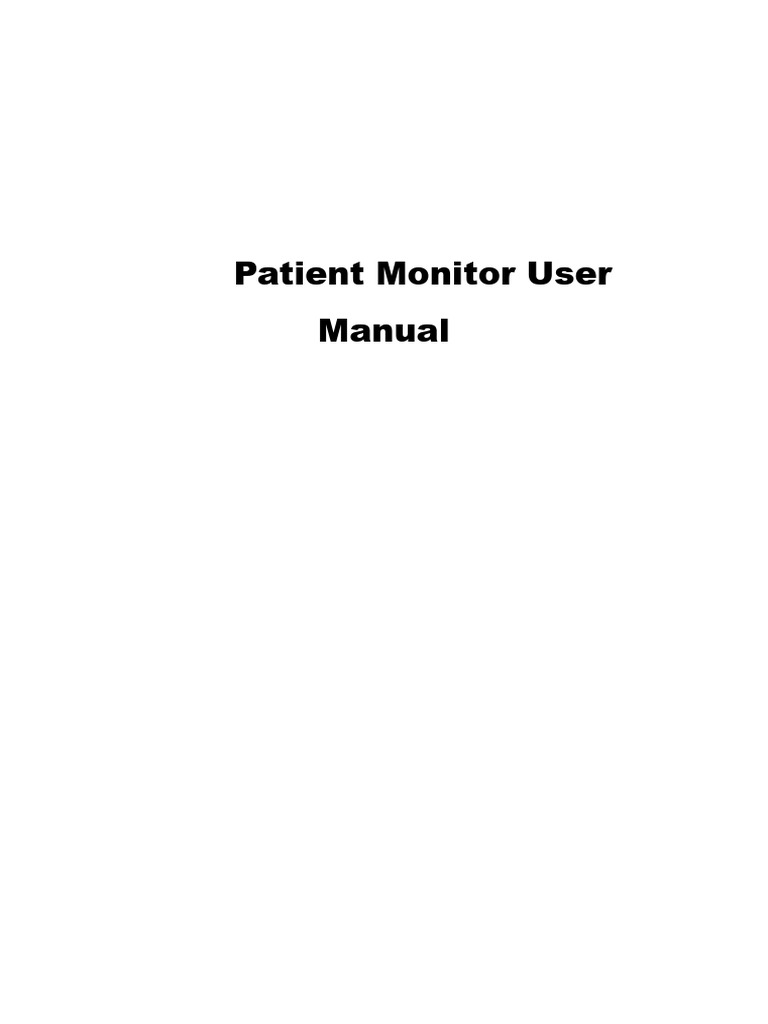 Patient Monitor User Manual Pdf Reliability Engineering Safety