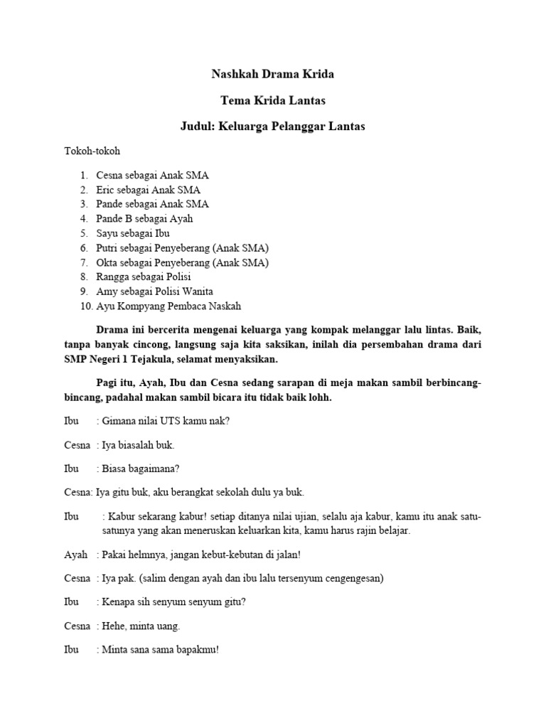 Nashkah Drama Krida | PDF