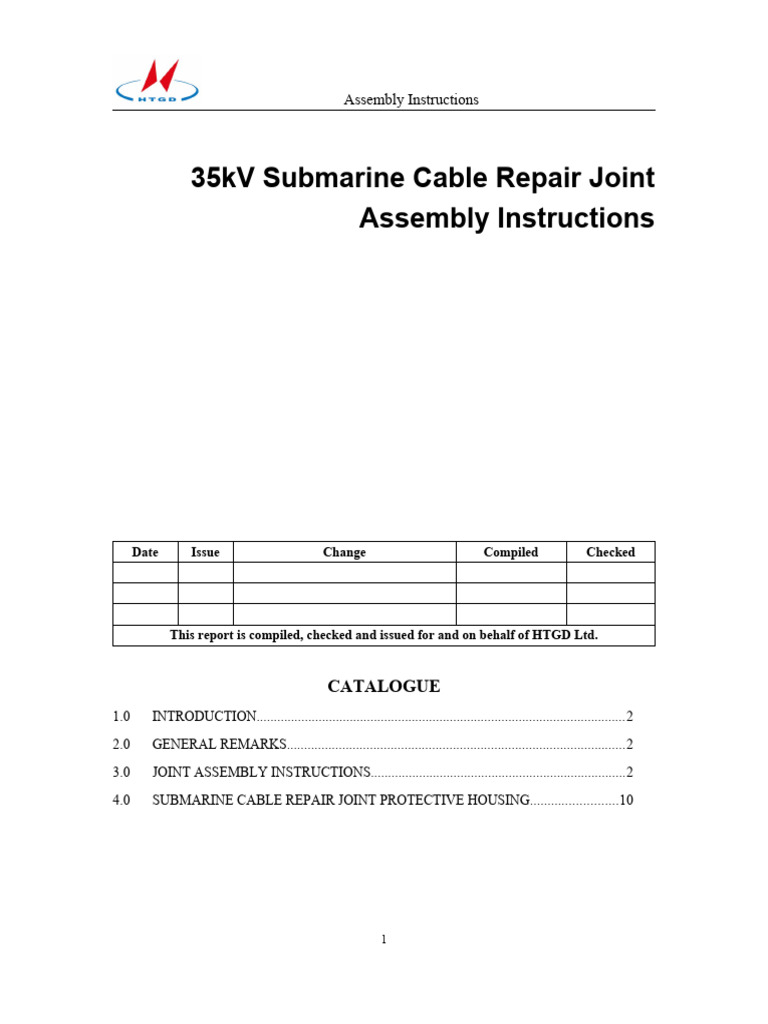 35kV Submarine Cable Repair Guide | PDF | Electrical Connector | Wire