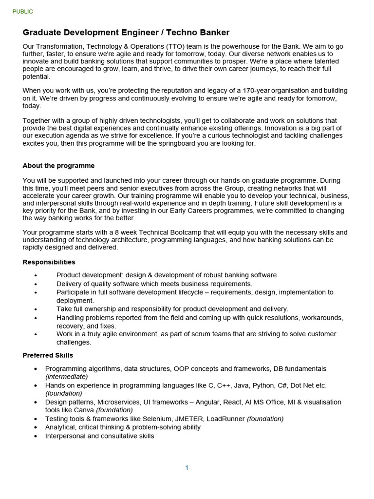 Graduate Development Engineer Program | PDF | Agile Software ...