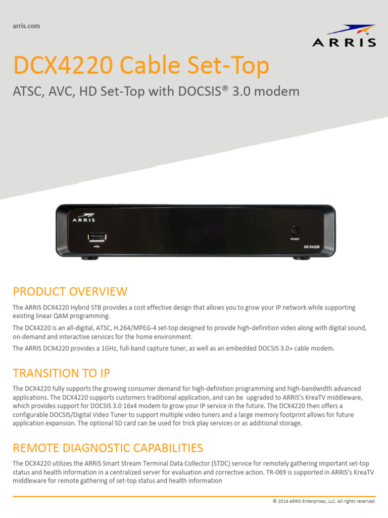 Deco Cablevision HD Arris DCX4220 | PDF | High Definition Television | Hdmi