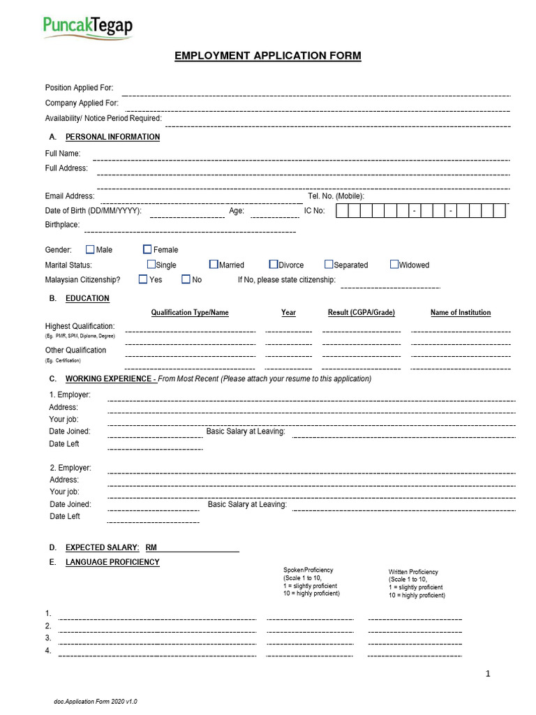 PTSB Application Form 2020 v10 | PDF