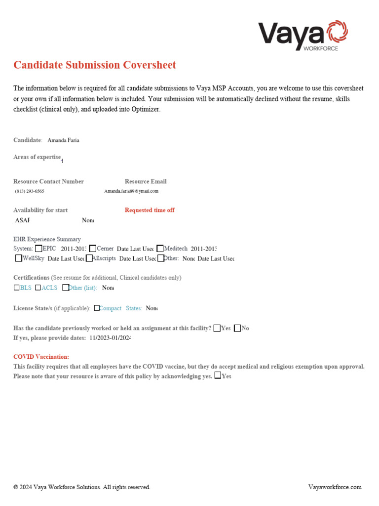 Universal Vaya Submittal Cover Sheet - UMass | PDF | Business