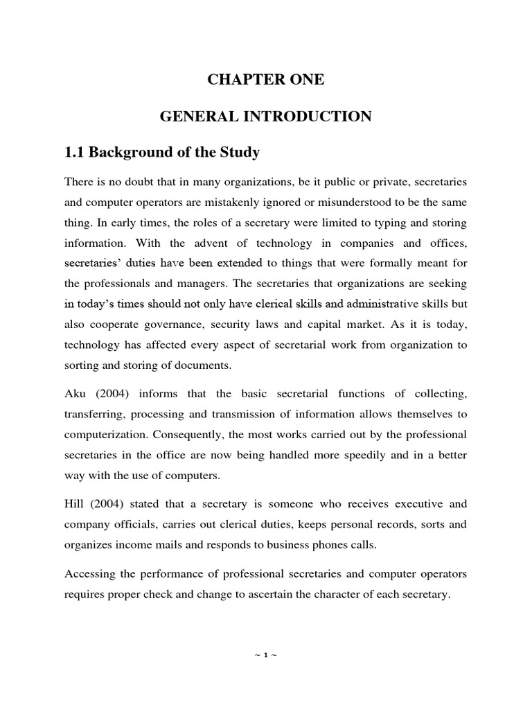 Chapter One General Introduction 1.1 Background of The Study | PDF ...