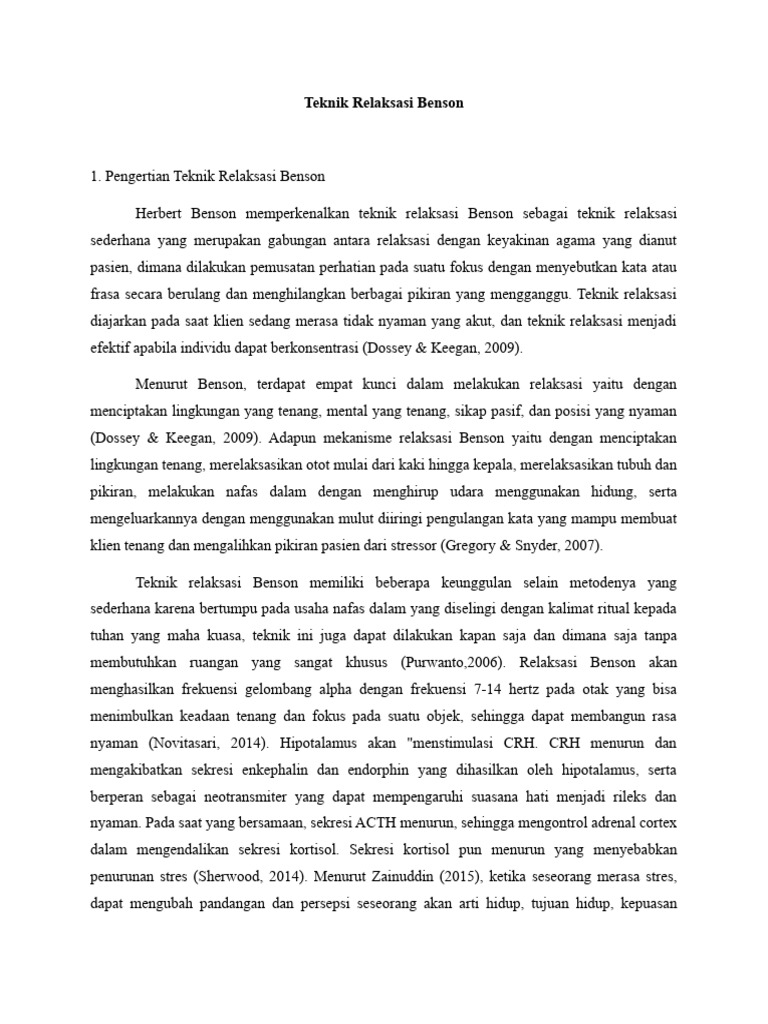 Teknik Relaksasi Benson | PDF