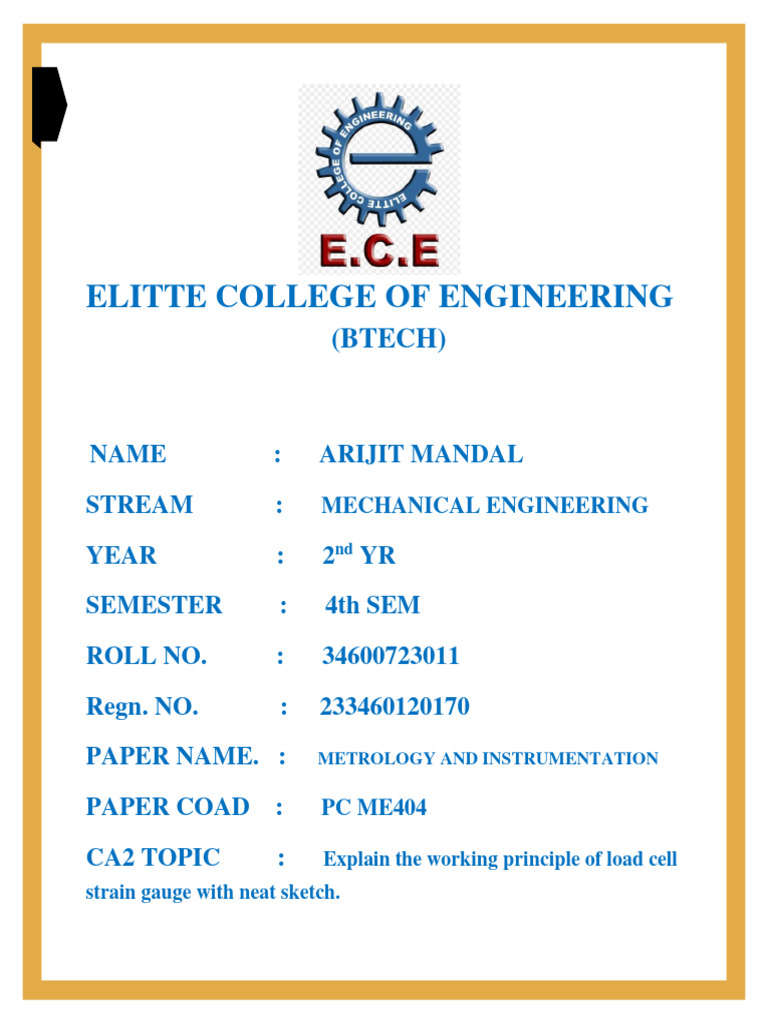 Arijit Mandal - 34600723011 - Metrology & Instrumentation | PDF ...