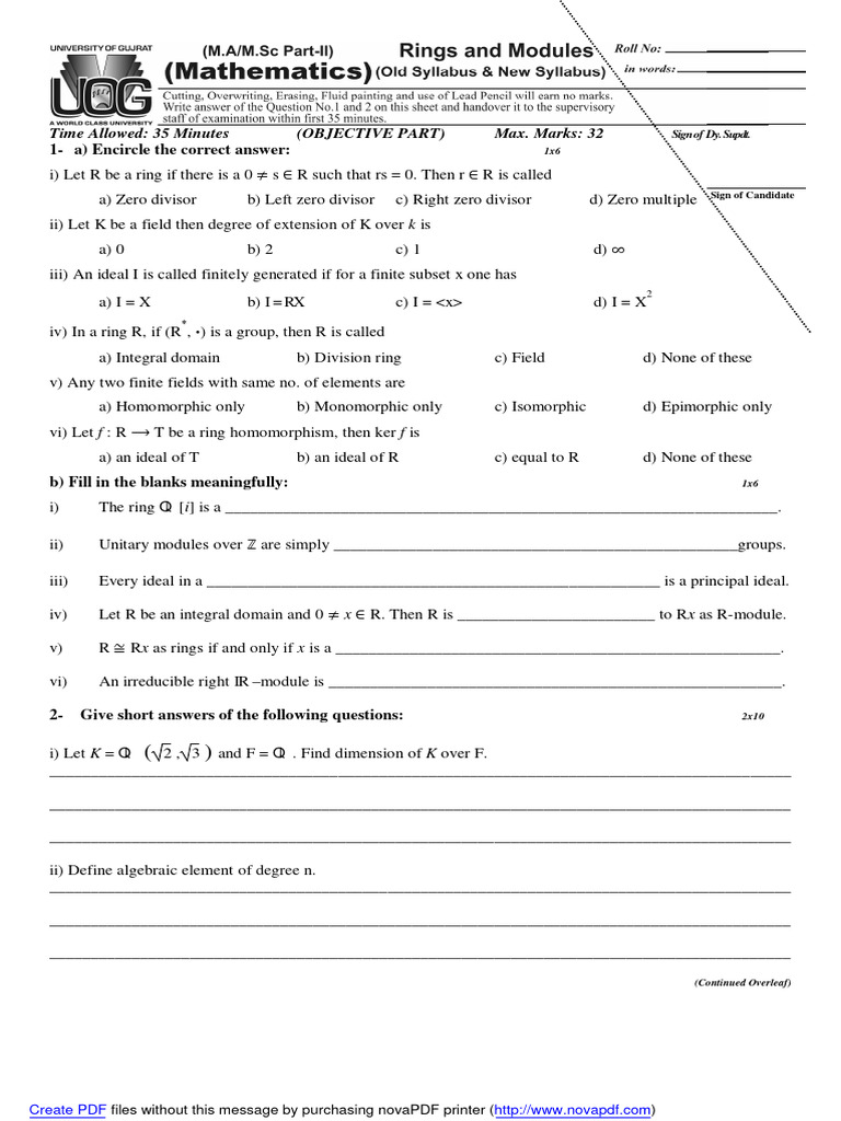 4-Rings and Modules | PDF | Ring (Mathematics) | Module (Mathematics)