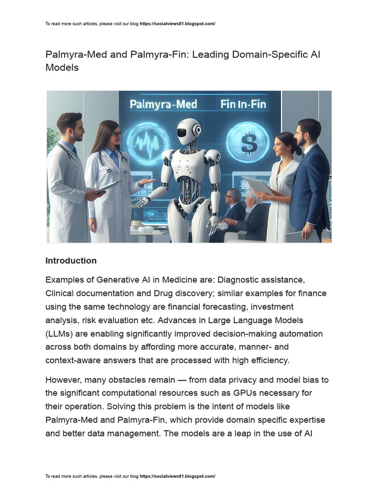 Palmyra-Med and Palmyra-Fin : Leading Domain-Specific AI Models | PDF | Artificial Intelligence ...