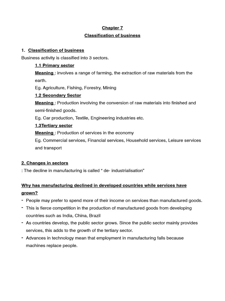 Classification of Business | PDF