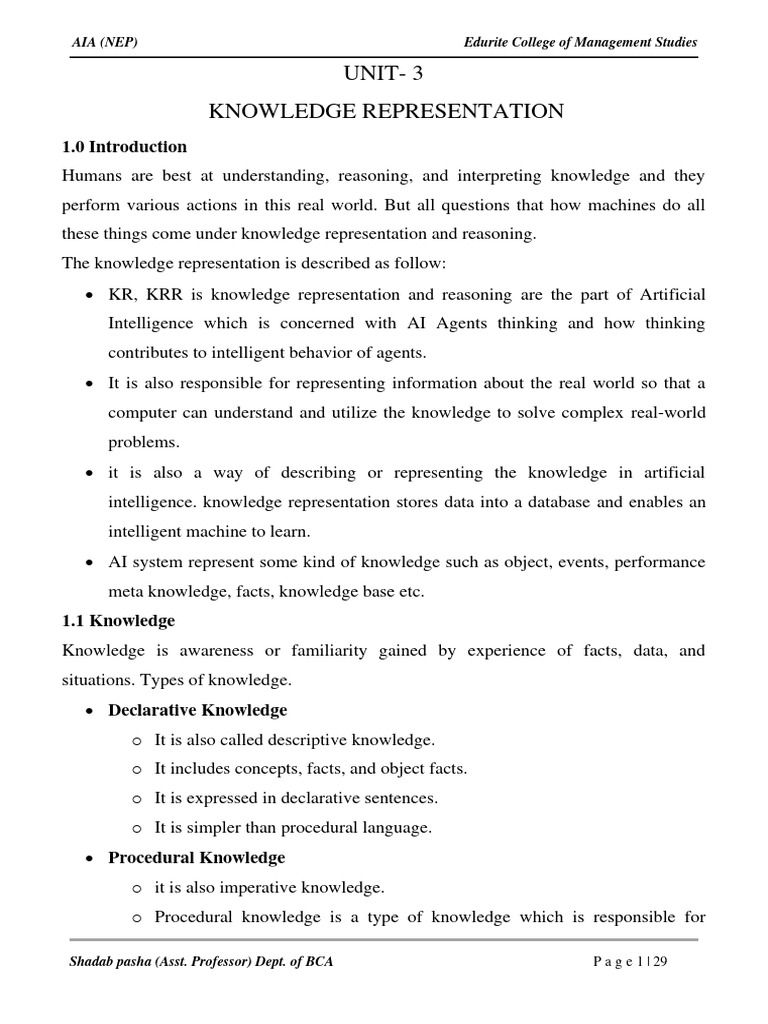 Unit-3 AIA (BCA3) Not Complete | PDF | Logic | Logical Consequence