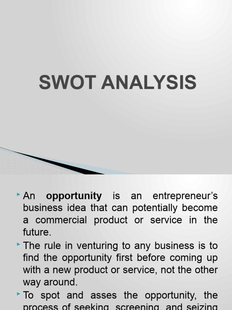 SWOT Analysis | PDF | Innovation | Swot Analysis