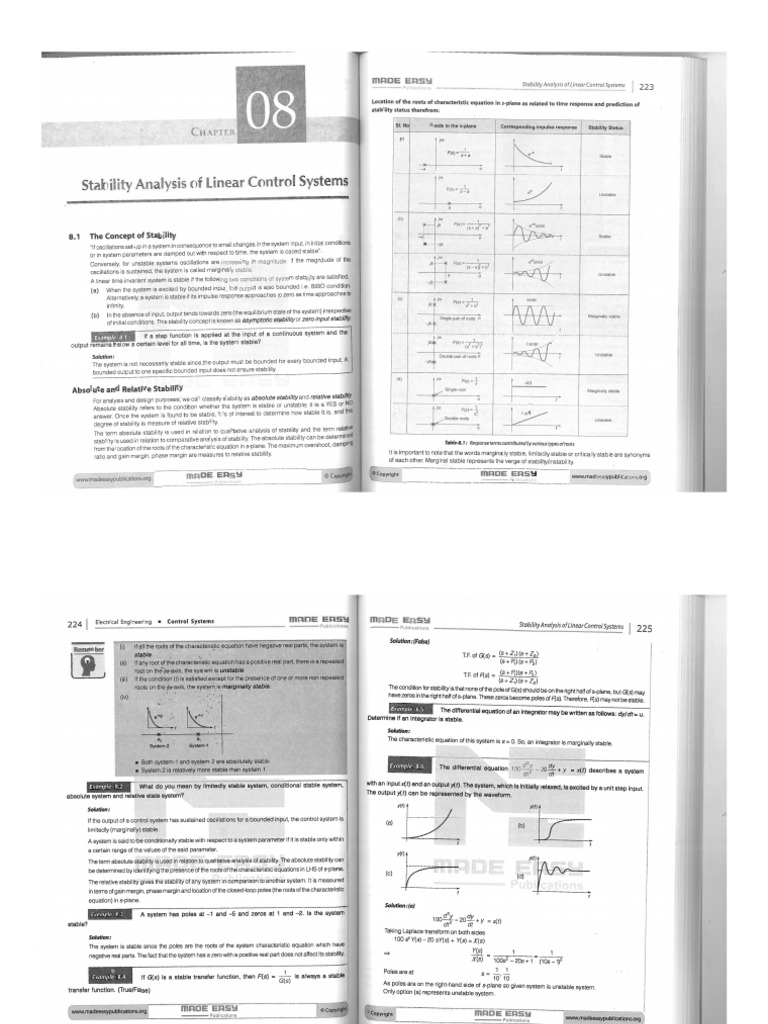 Theory Book - Stability Analysis of Linear Control Systems | PDF