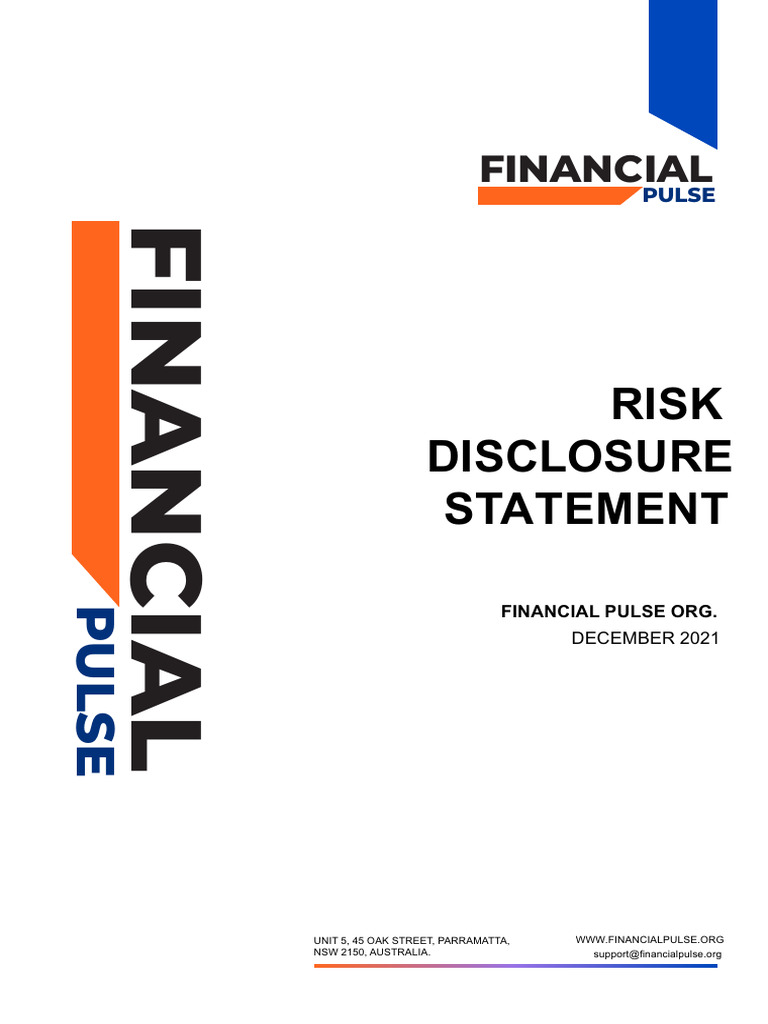 Financial Pulse Risk Disclosure Statement | PDF | Contract For ...