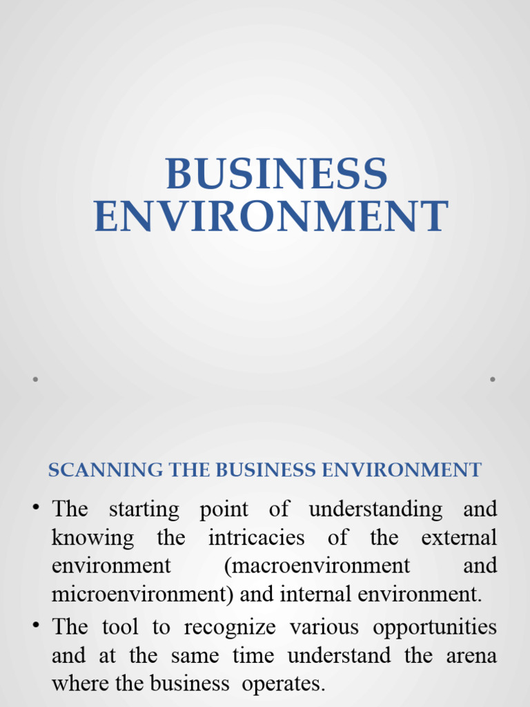 Business Environment Analysis Guide | PDF | Business Economics ...
