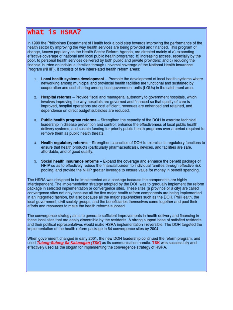 HSRA | PDF | Health System | Health Care