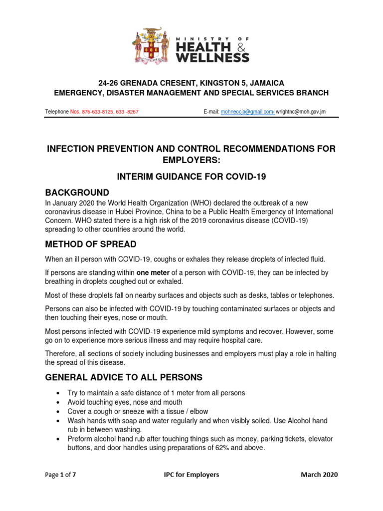 IPC For Employers For COVID 19 Version 2 | PDF | Hand Washing | Hygiene