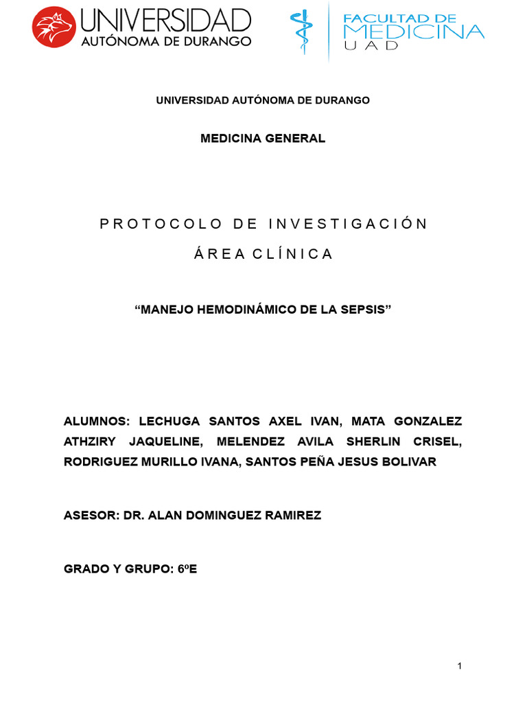 Protocolo Final Extenso | PDF | Septicemia | Corazón