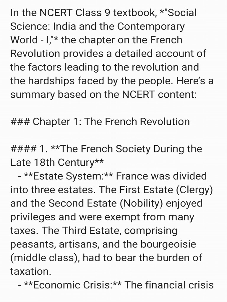 Chapter 1 History French Revolution ChatGPT Notes | PDF
