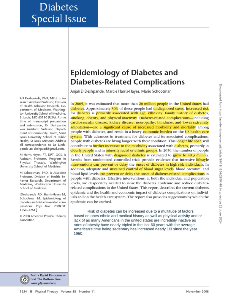 Epidemiology of Diabetes and Diabetes-Related Complications Edited ...